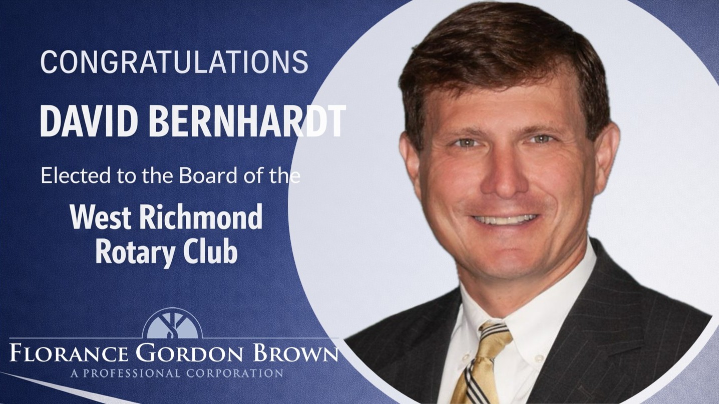 David Bernhardt Elected to Rotary Club Board - FloranceGordonBrown, PC